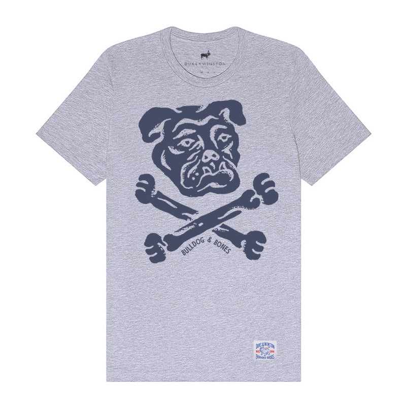 Bulldog & Bones Tee (Heather Grey) – Duke & Winston